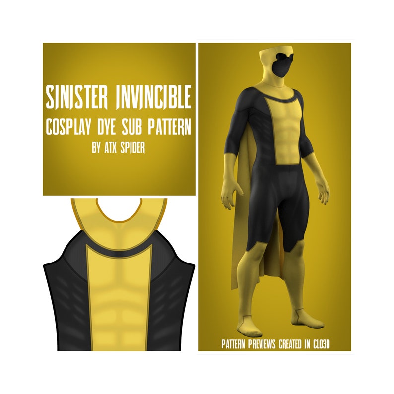 Sinister Invincible Dye Sub Pattern Male Supervillain Cosplay Bodysuit ...