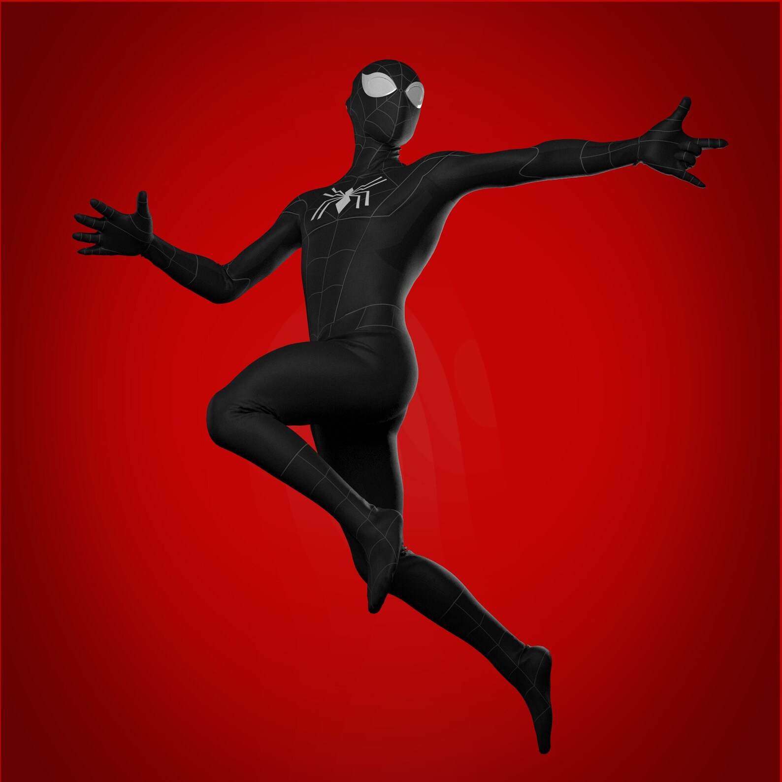 Spectacular Spider-man Sewing/dye Sub Pattern Black Suit I Male Cosplay ...