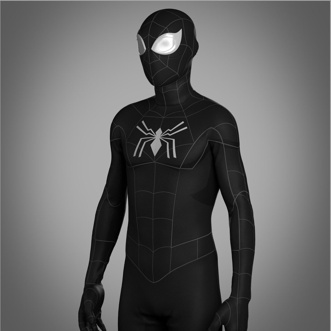 Spectacular Spider-man Sewing/dye Sub Pattern Black Suit I Male Cosplay ...