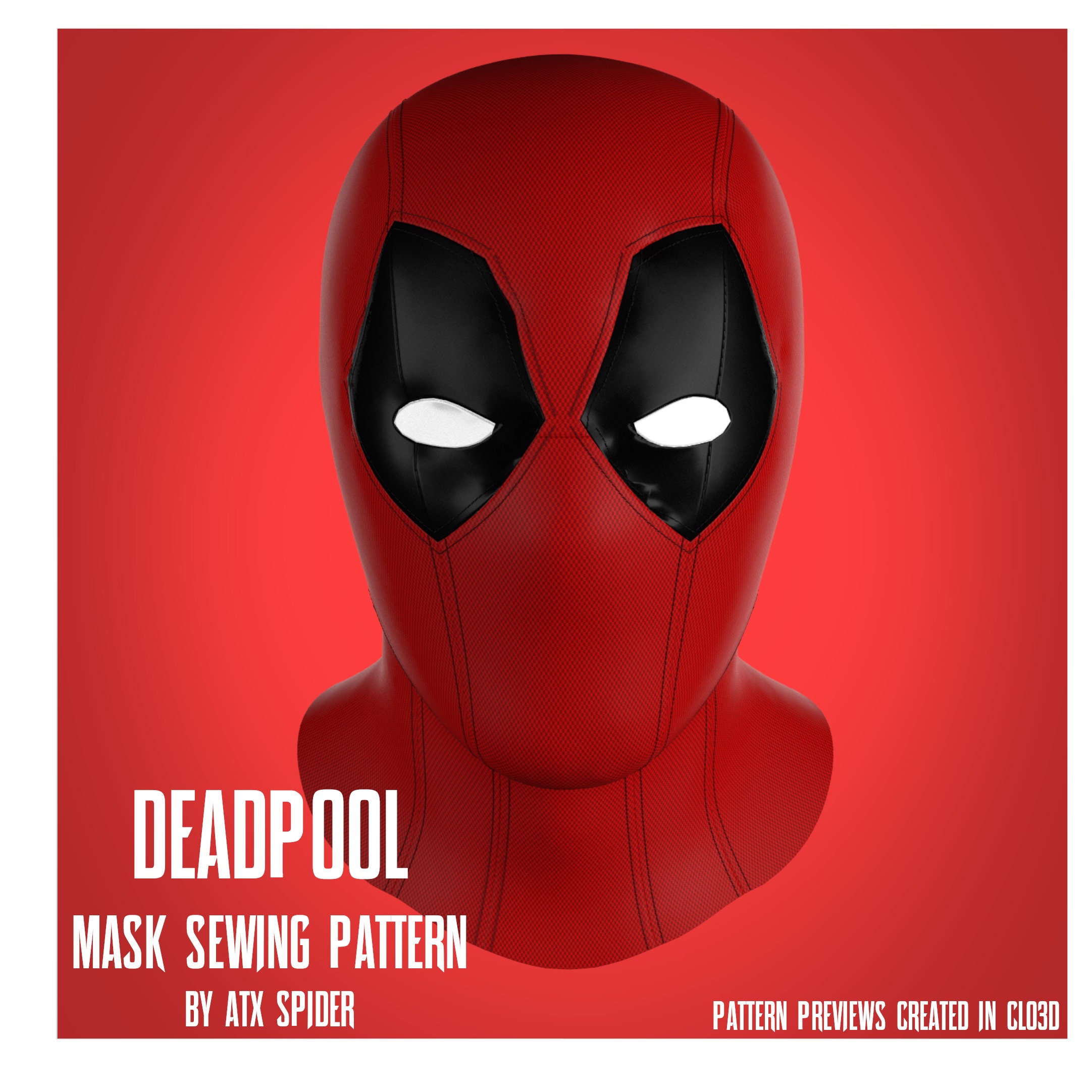 Deadpool Mask Sewing Pattern for Superhero Cosplay - Etsy