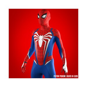 Spider-man Sewing Pattern Advanced Suit 2.0 Cosplay Bodysuit Male ...