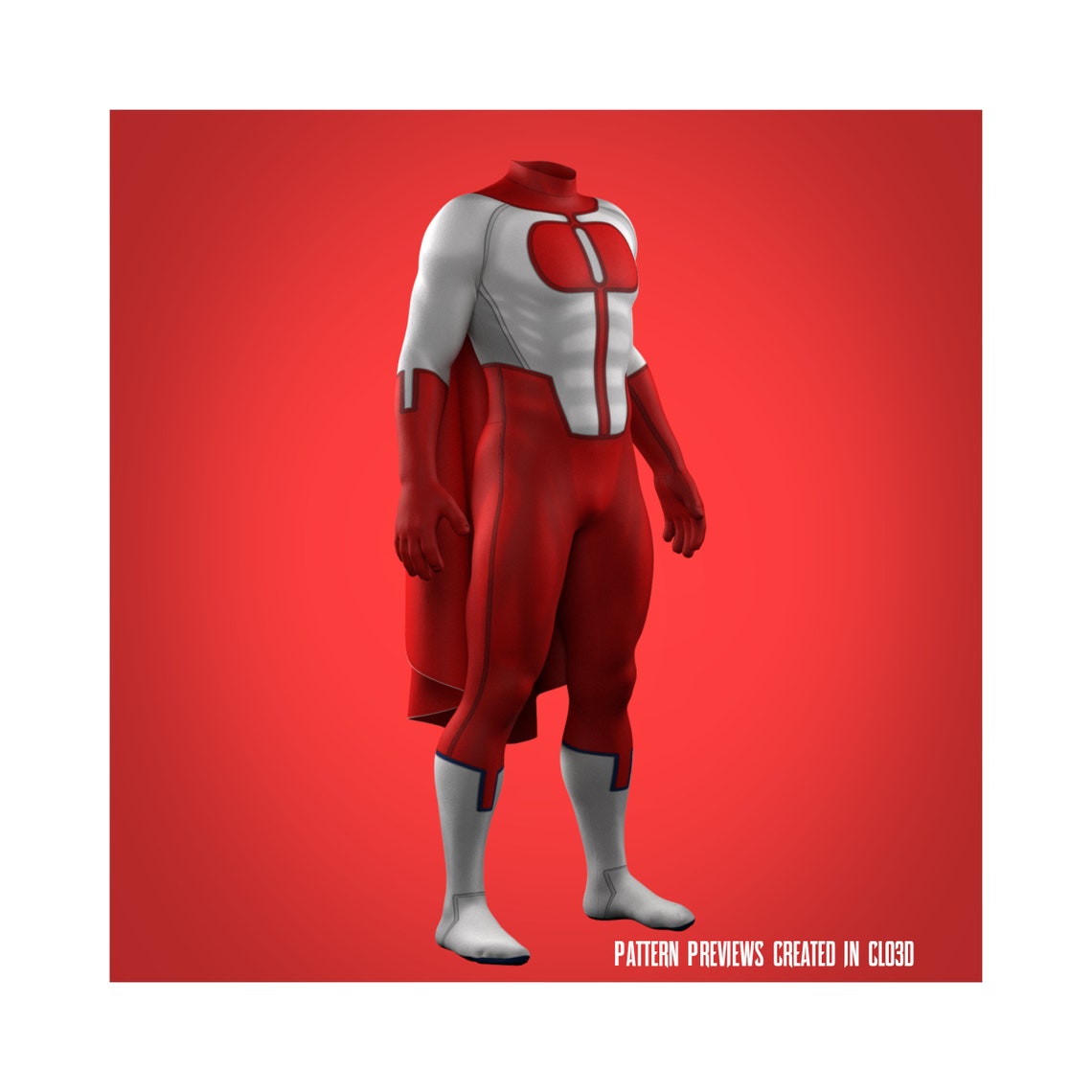 Omni-man Sewing Pattern Invincible MK1 Male Cosplay Bodysuit and Cape ...