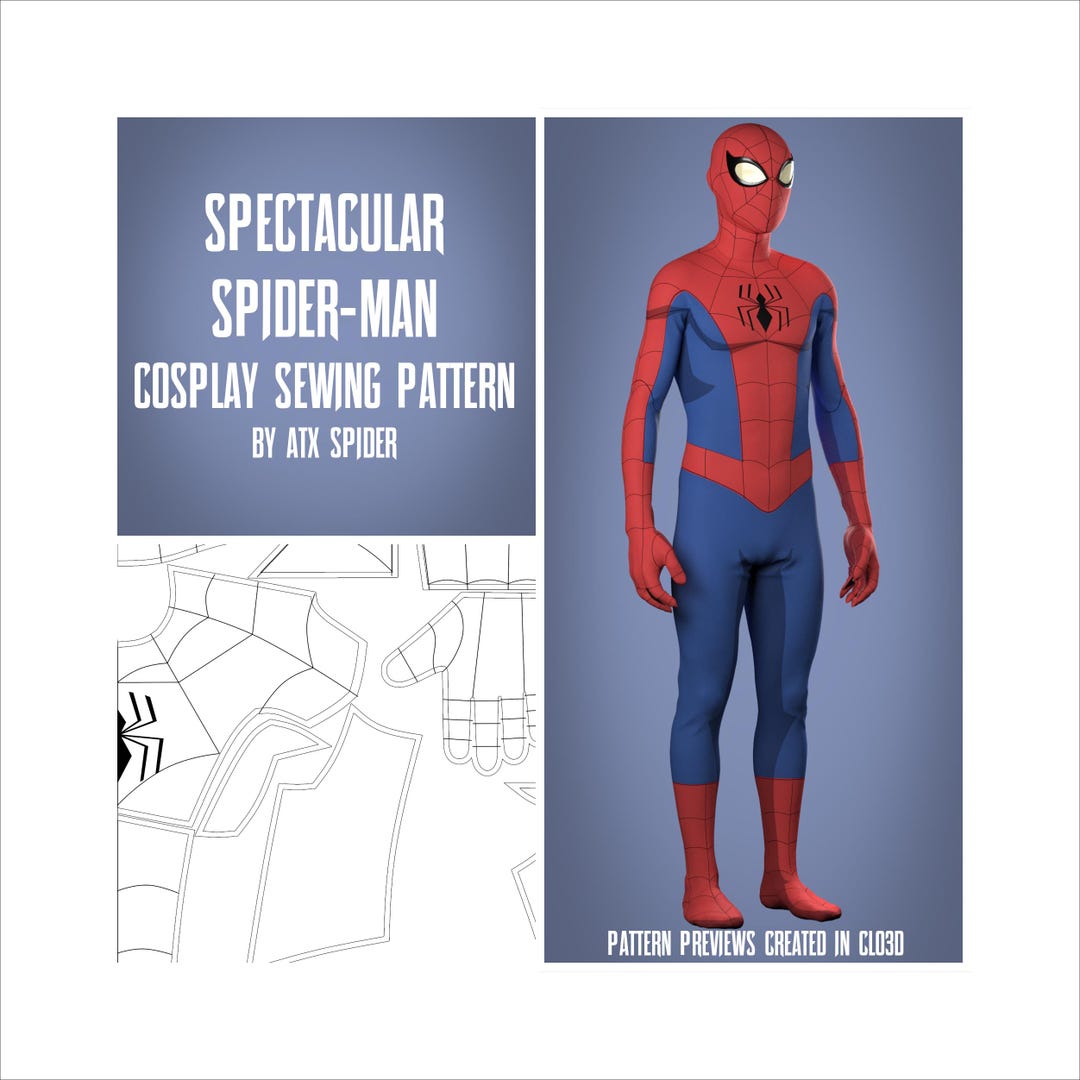 Spectacular Spider-man Sewing Pattern Cosplay Bodysuit Male/masculine ...