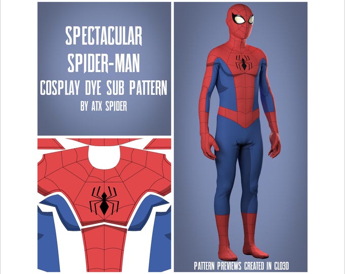 Spectacular Spider-man Dye Sub Pattern Cosplay Bodysuit Male/masculine ...