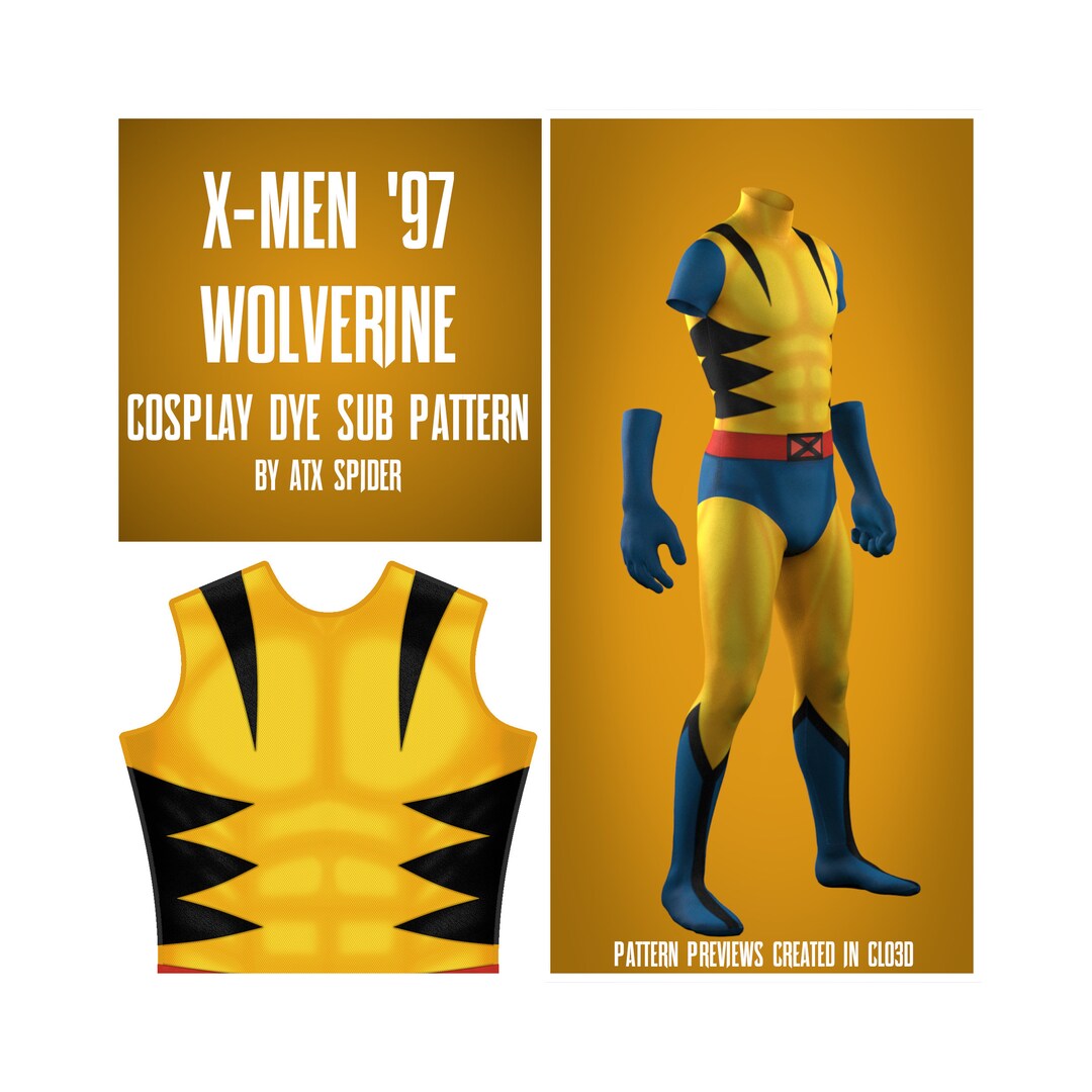 X-men '97 Wolverine Dye Sub Pattern Mens/masculine Cosplay Bodysuit - Etsy
