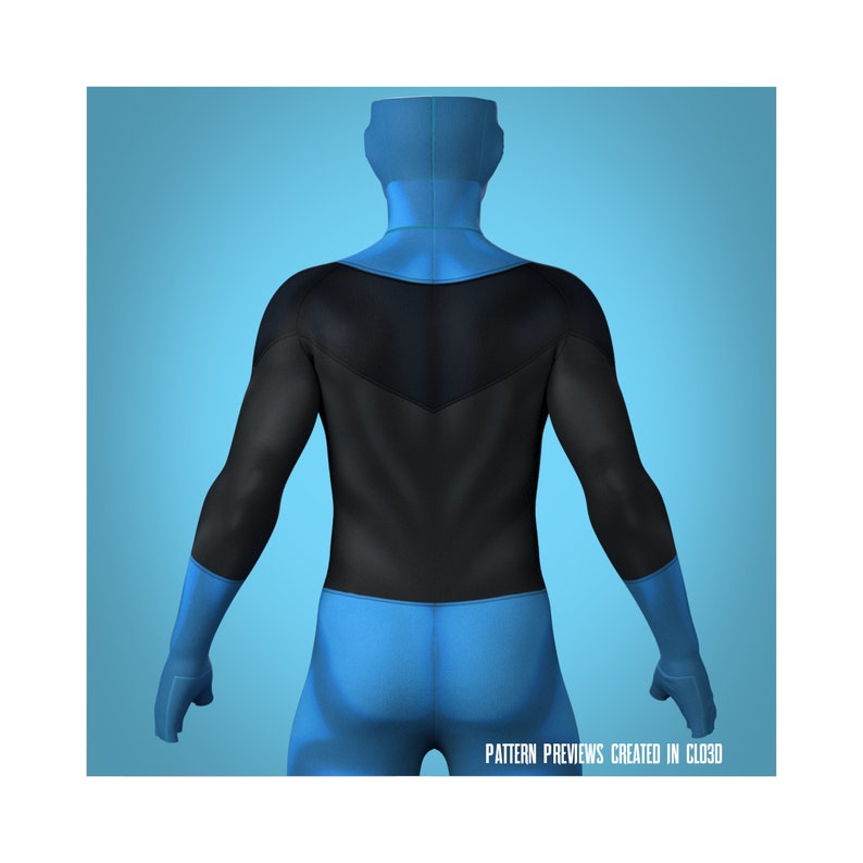 Invincible Blue Suit Dye Sub Pattern Male Superhero Cosplay Bodysuit - Etsy