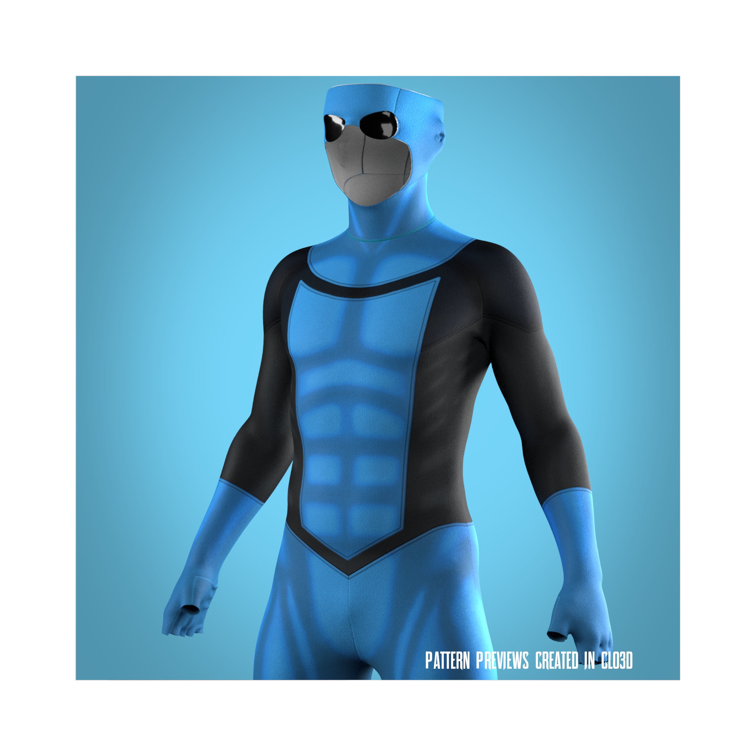 Invincible Blue Suit Dye Sub Pattern Male Superhero Cosplay Bodysuit - Etsy