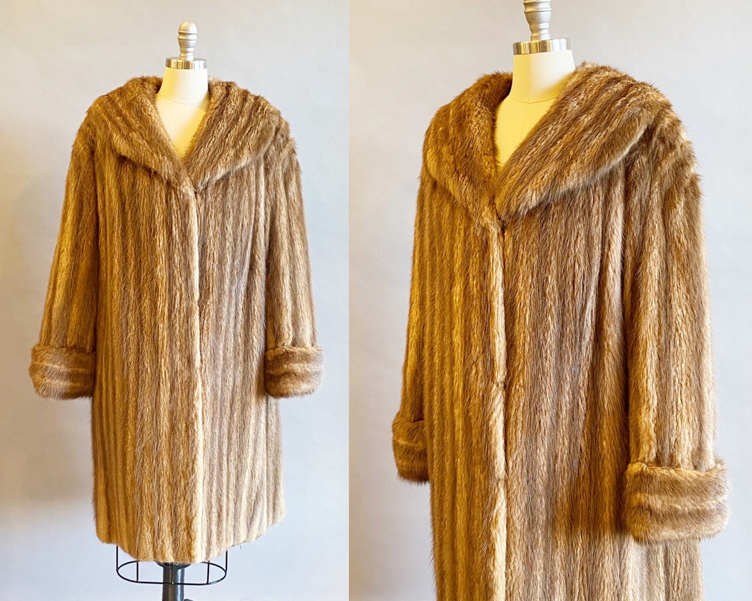 1940's Full Length Mink Coat / Real Mink Coat / Vintage Fur Coat / Size ...