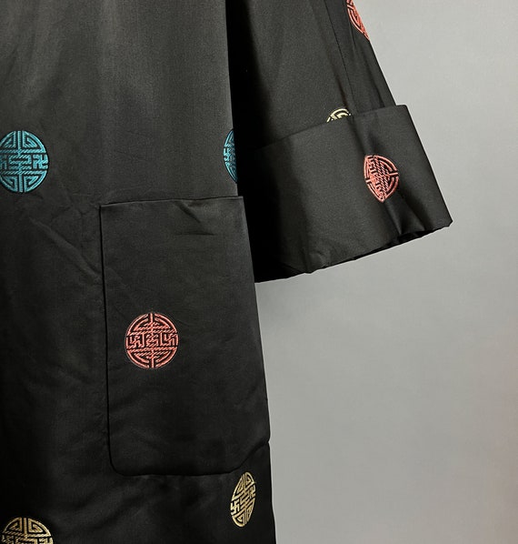 1960s Opera Coat / Black Silk Opera Coat with Stateme… - Gem