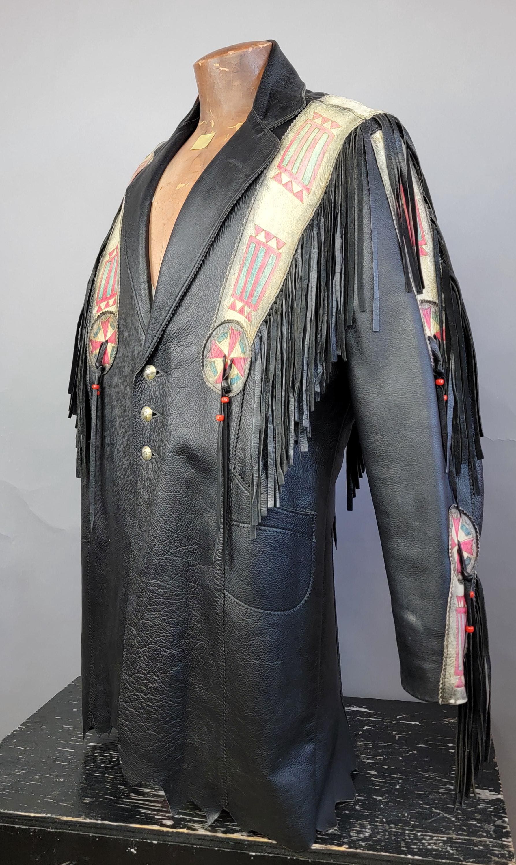 Wilderness Wayne Jacket / Front Street Leather Jacket / Fringed Leather ...