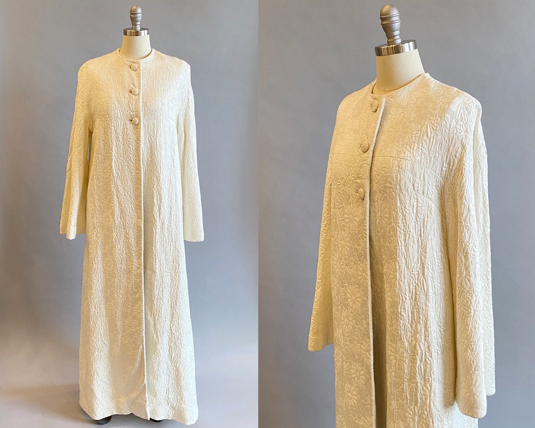 1960's Wedding Coat / White Maxi Coat / White Evening Coat / Formal ...