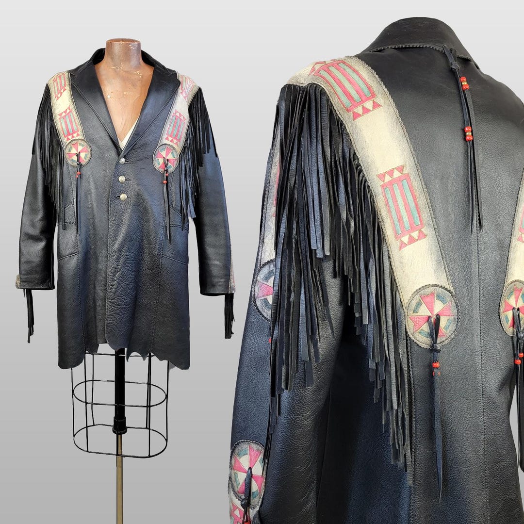 Wilderness Wayne Jacket / Front Street Leather Jacket / Fringed Leather ...