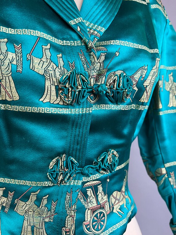 1950s Evening Jacket / 1950s Green Silk Jacket by Dyn… - Gem