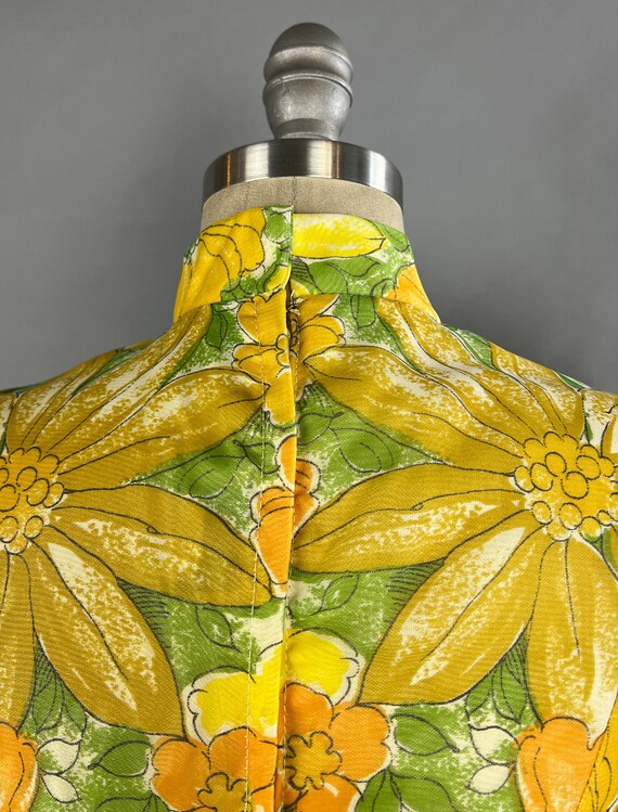 1960s Emma Domb Dress / Yellow Floral Print Dress / E… - Gem