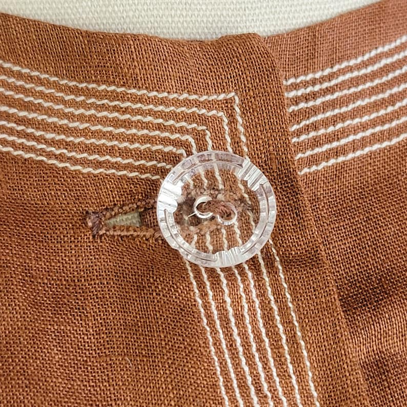 1940s Blouse / 40s Brown Fine Linen Blouse /peplum Blouse / Size Small ...