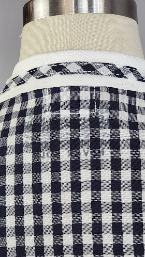 1940s Waitress Uniform / Black & White Gingham Dress … - Gem