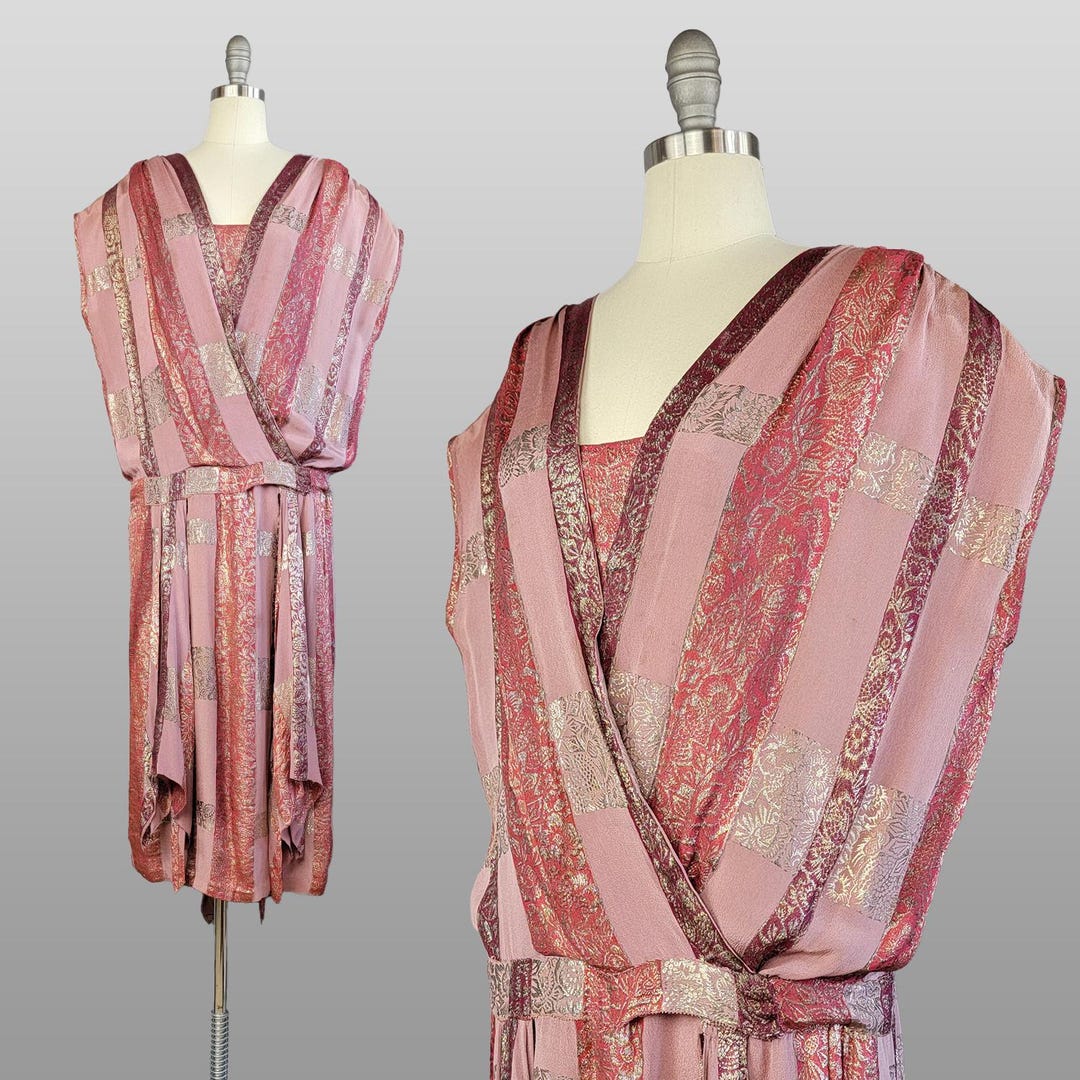 1920s Lamé Dress / Flapper Dress / 1920s Evening Dress / Authentic ...
