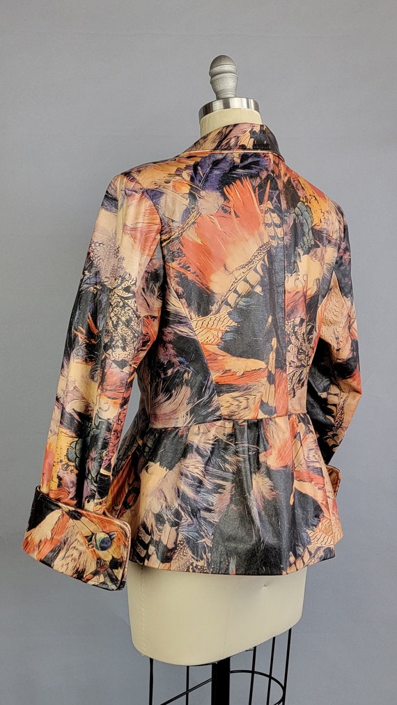 Vintage Feather Jacket / 1990s Leather Jacket / Feath… - Gem