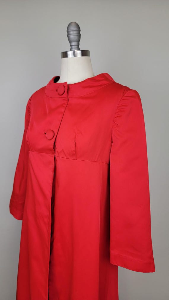 1960s Formal Coat / Red Long Coat / Vintage Evening C… - Gem