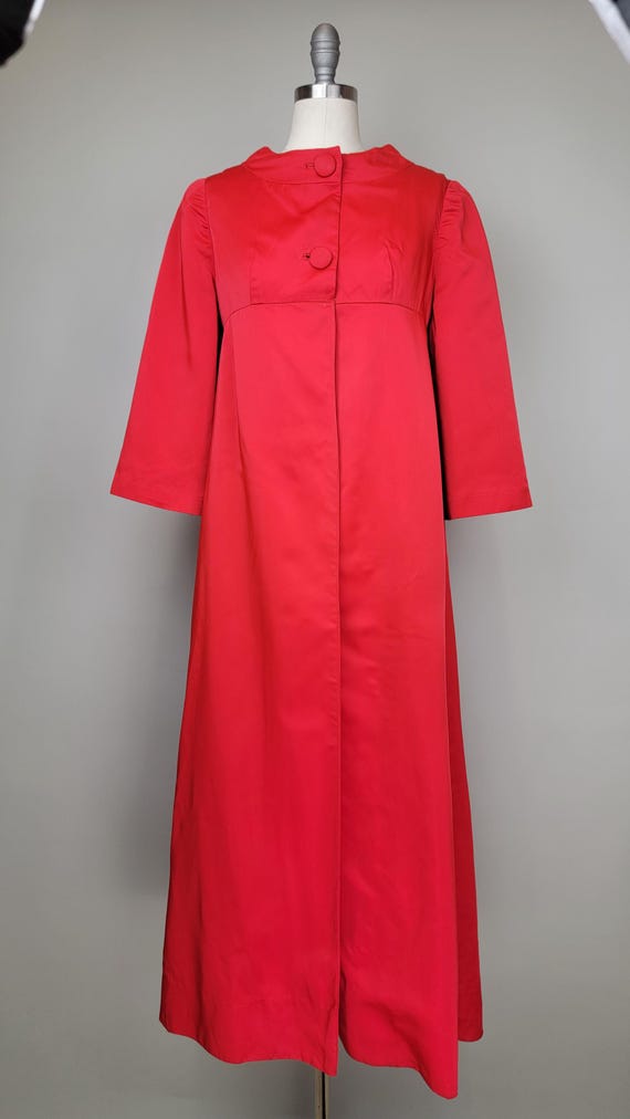 1960s Formal Coat / Red Long Coat / Vintage Evening C… - Gem