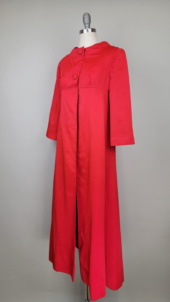 1960s Formal Coat / Red Long Coat / Vintage Evening C… - Gem