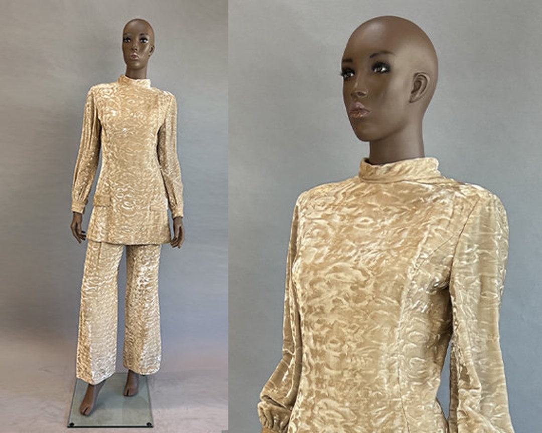 1960s Velvet Pantsuit / 60s Morton Myles for Malcom Charles - Etsy