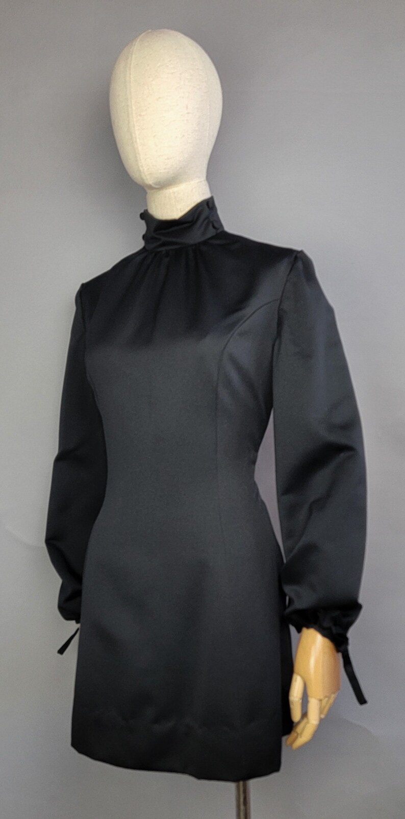 1960s Mod Dress /1960s Mod Black Mini Dress and Vest / Black Mini Dress ...