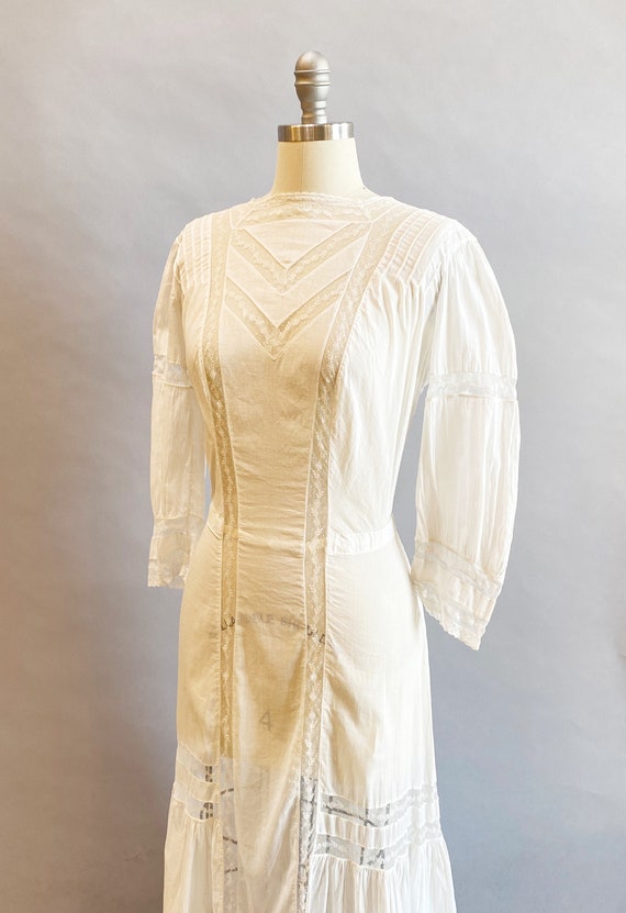 White Edwardian Lawn Dress / Edwardian Lace Dress / W… - Gem