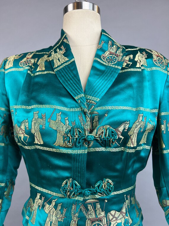 1950s Evening Jacket / 1950s Green Silk Jacket by Dyn… - Gem