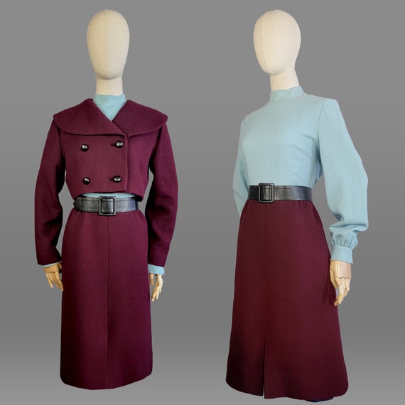 1960s Dress Set / Richard Tam Jon Mandl 1960s Plum an… - Gem