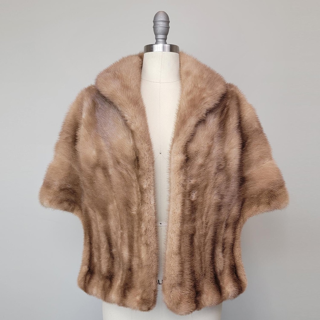 1950's Mink Stole / 50's Pastel Mink Wrap / Vintage Mink Stole / One ...