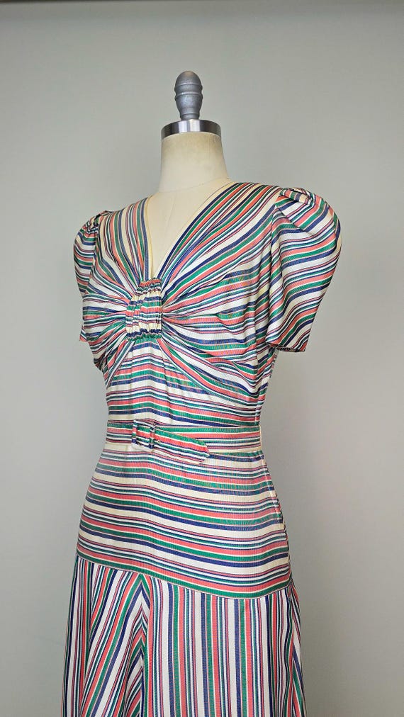 1940s Dress / Silk Ribbon Dress / 1940s Day Dress / S… - Gem