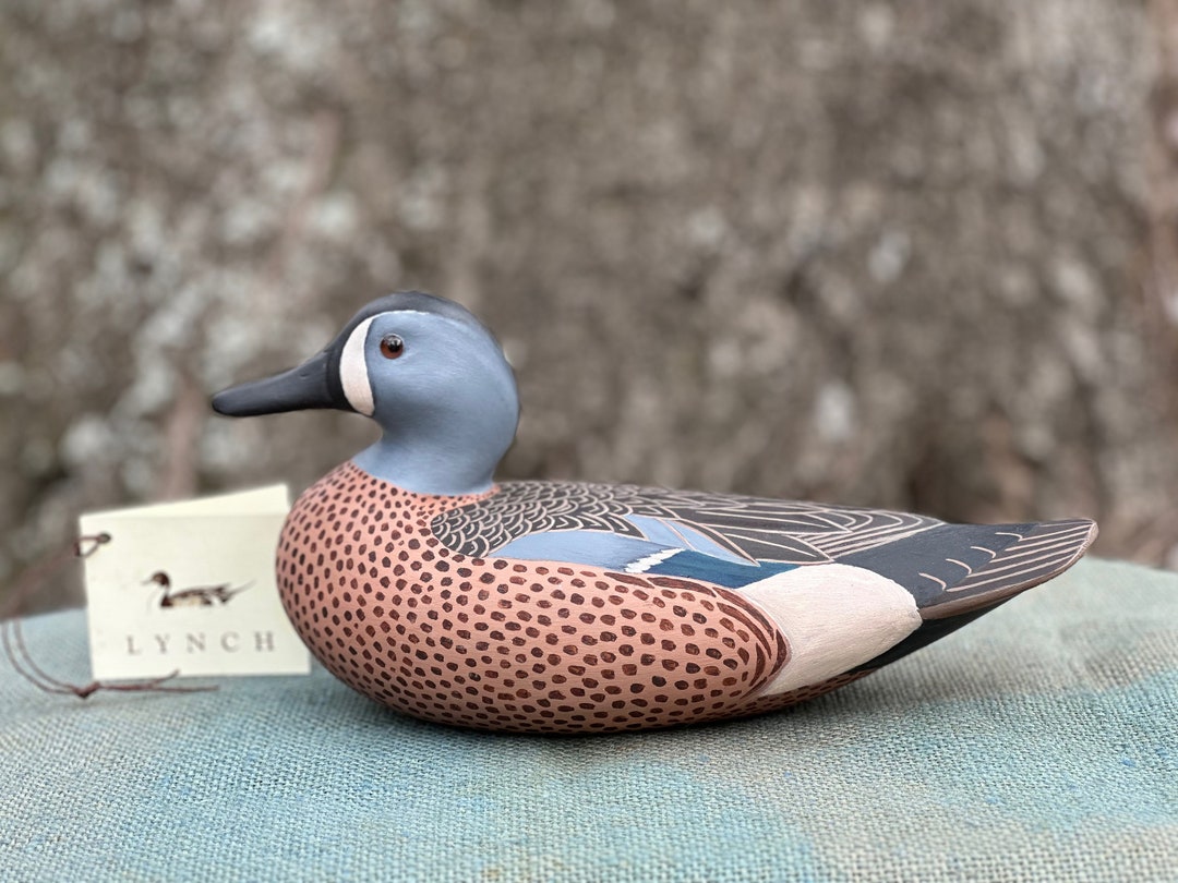 Hand-carved Wooden Decoy/blue Winged Teal Drake, One of a Kind, Charles ...