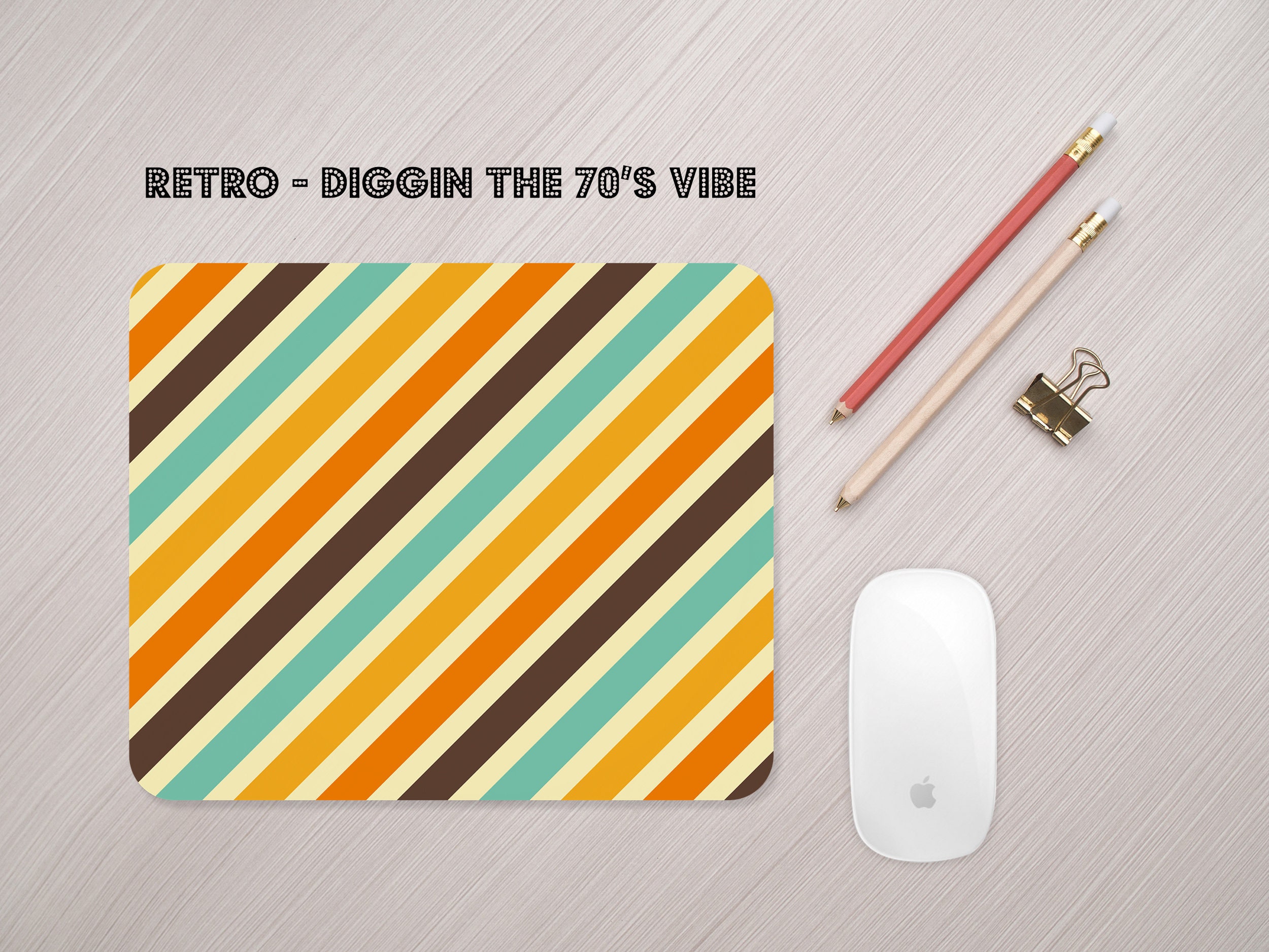 Mouse pad Retro 1970s Vibe Mousepad Throwback Striped Mouse pad - Etsy.de
