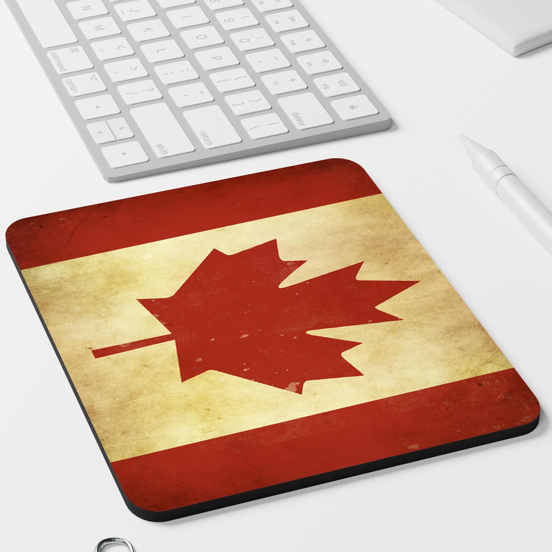 Mouse Pad Canadian Flag Grunge Mousepad Weathered Flag of Canada Maple ...