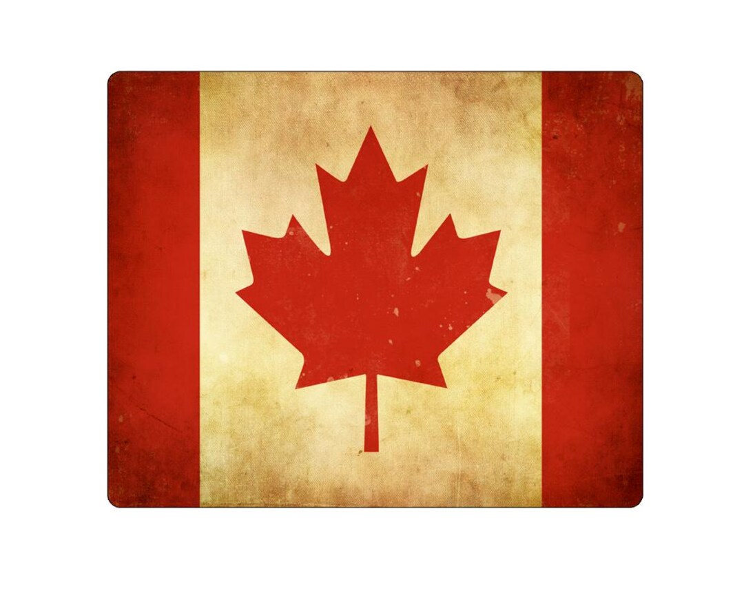 Rustic Canadian Flag Mouse Pad Weathered Flag of Canada Desk Mat Maple ...