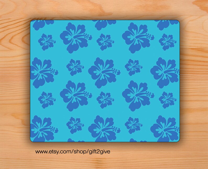 Mouse Pad Hisbiscus Blue Turquoise Mousepad Mouse Mat - Etsy