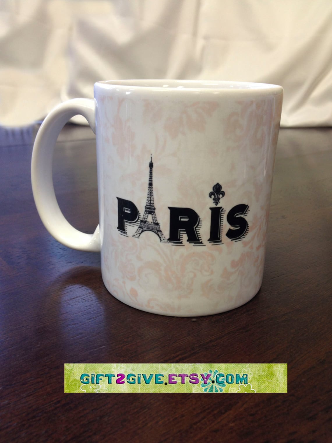 Coffee Tea or Hot Cocoa Mug Paris France Grunge Light Pink - Etsy