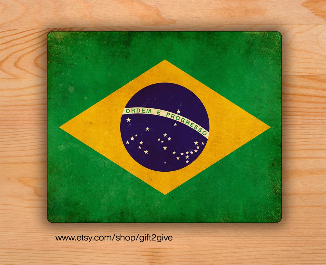 Mouse Pad Brazilian Flag Grunge Mousepad - Etsy