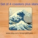 Coaster Set of 4 Japanese Great Wave off Kanagawa - Etsy
