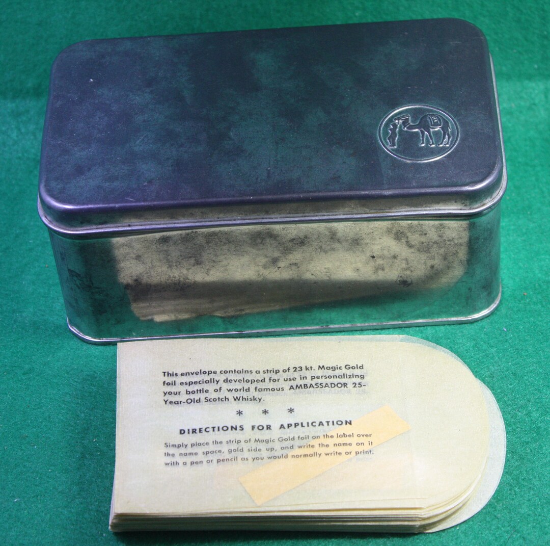Vintage Camel Cigarette Tin With (39) 23K Gold Leaf Strips - Etsy
