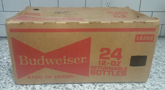 Vintage Budweiser 24 12 oz. bottles returnable cardboard | Etsy