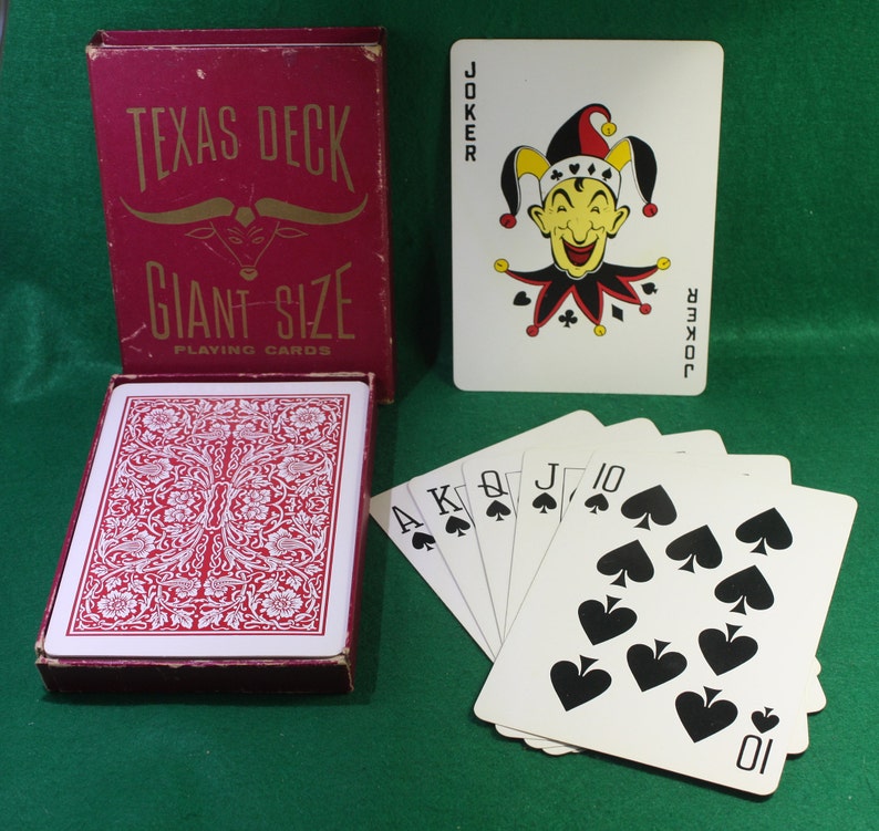 Vintage Texas Deck Giant Size Playing Cards Full Deck Large - Etsy