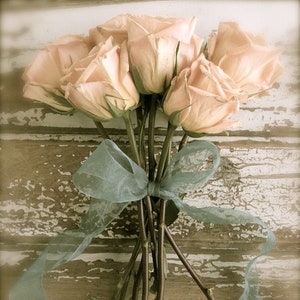 Rustic Romance Rose Art Print, Shabby Cottage Chic Art, French Country ...