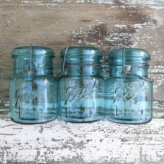 BLUE Jars-farmhouse Blue Mason Jar Art Country Kitchen or | Etsy