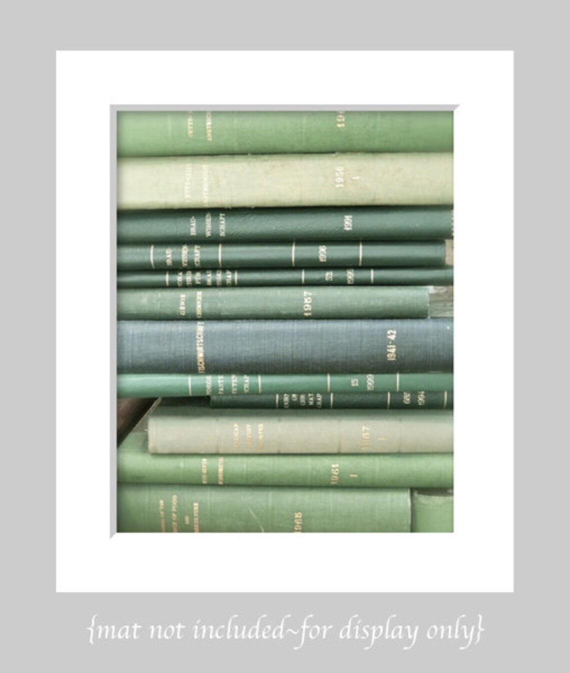 Green Library Book Photography Green Book Art Print Shabby - Etsy