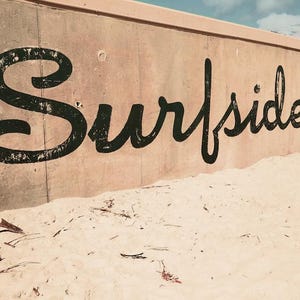 Surfside- Beach Print, Florida Beach Wall Art, Surfside Sign, Rustic ...