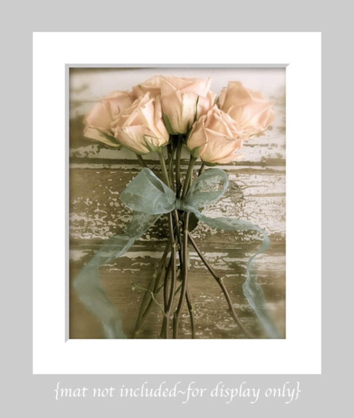 Rustic Romance Rose Art Print, Shabby Cottage Chic Art, French Country ...