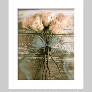 Rustic Romance Rose Art Print, Shabby Cottage Chic Art, French Country ...