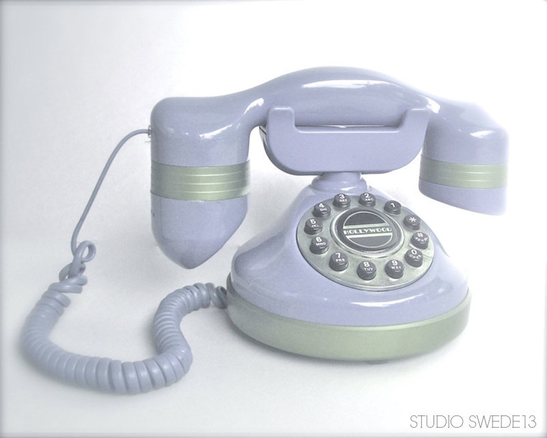 Call Me Vintage Retro Telephone Art Print, Home Office Art, Lavender ...